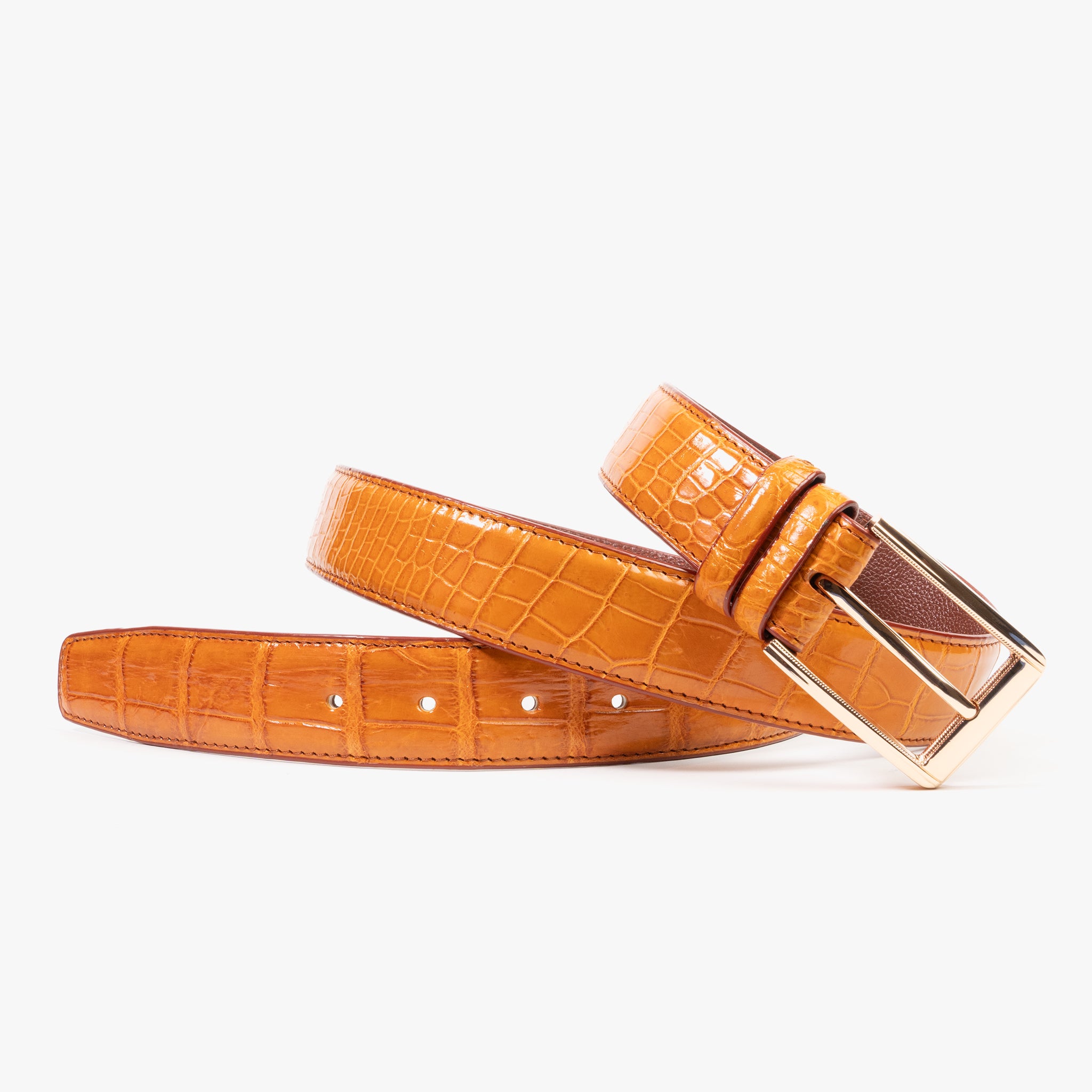Buy Online Tan Orange Genuine Crocodile Belt Richard - Sherrill & Bros ...