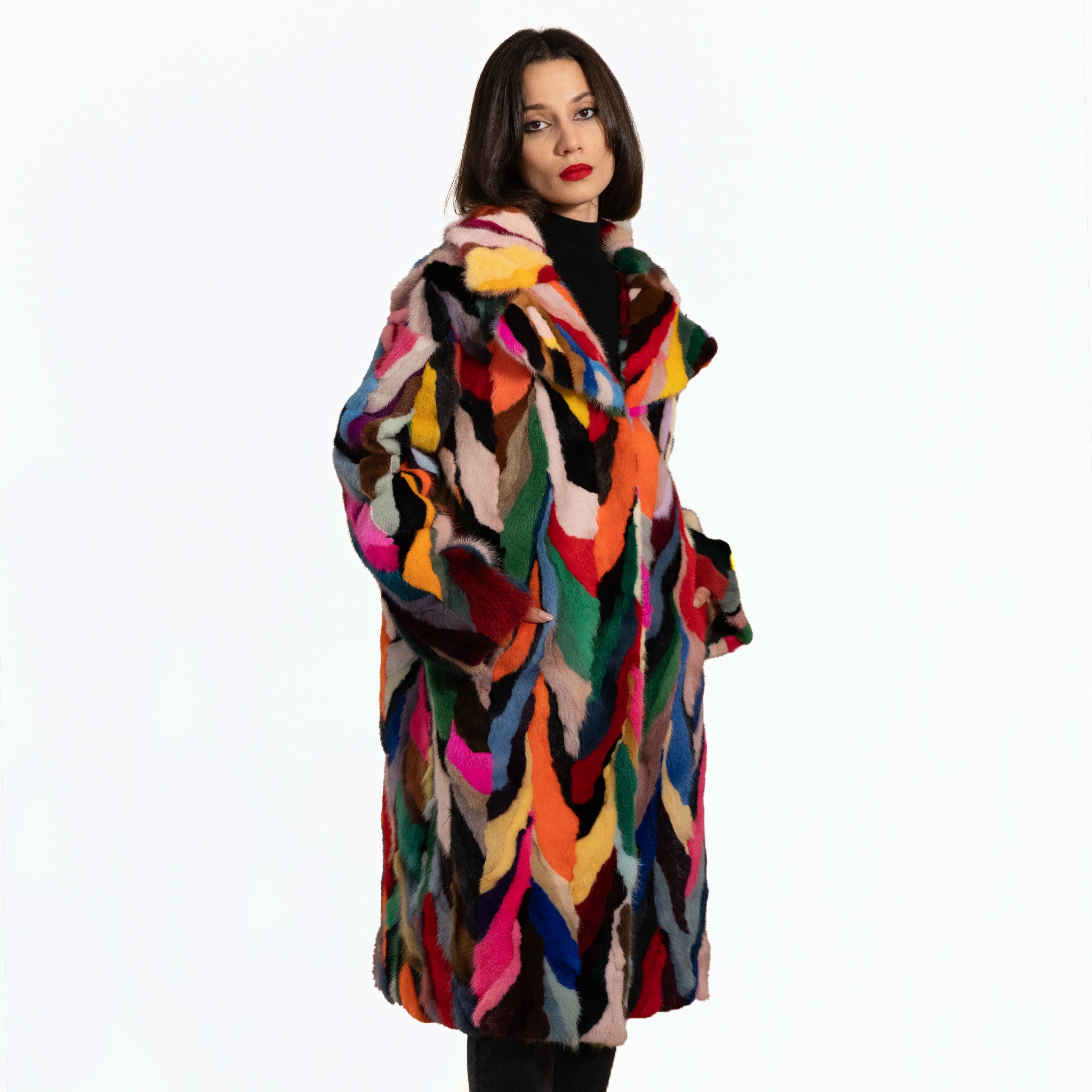 Buy Online Genuine Multi Color Mink Coat Gabby - Sherrill & Bros ...