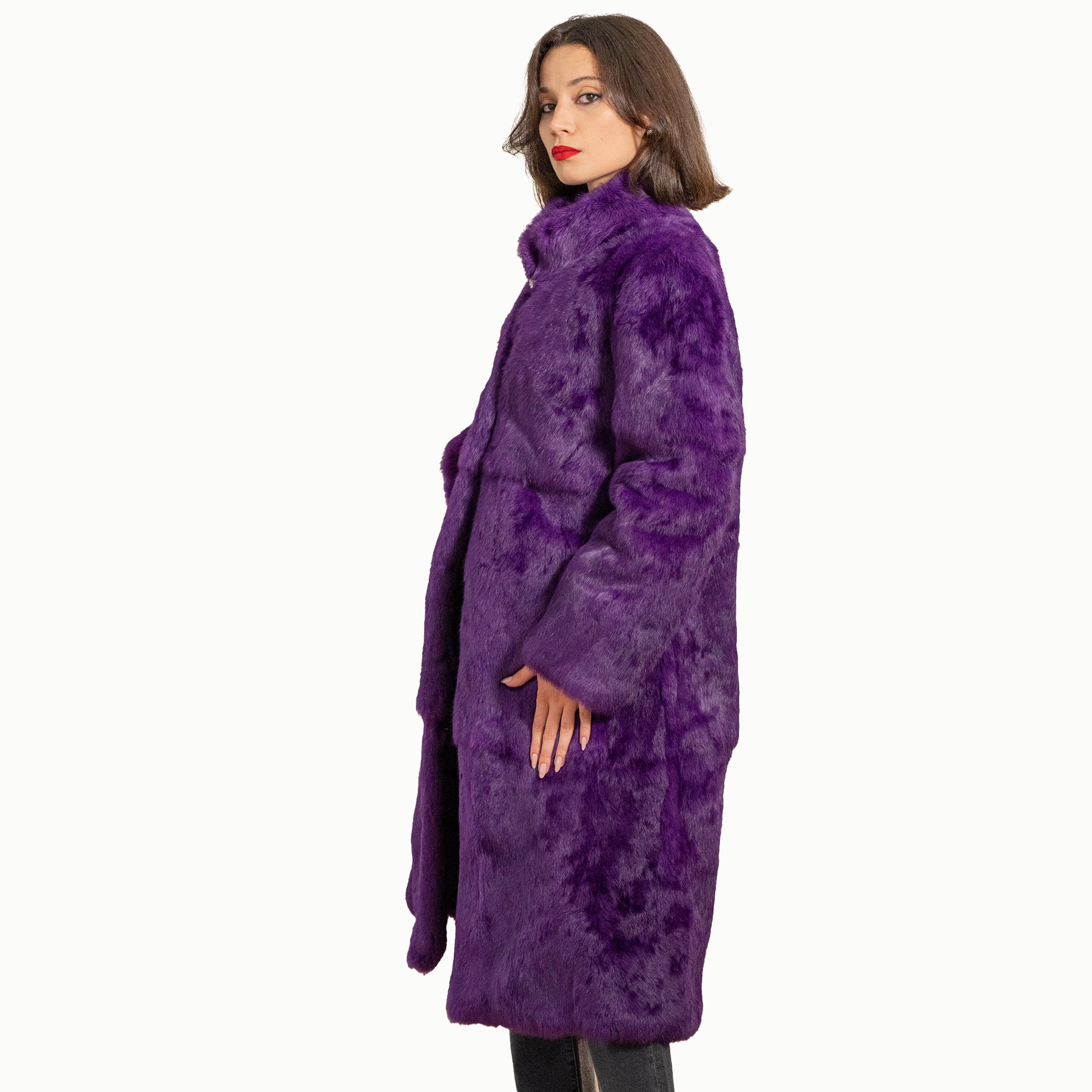 Buy Online Genuine Purple Rabbit Fur Coat - Sherrill & Bros – Sherrill ...