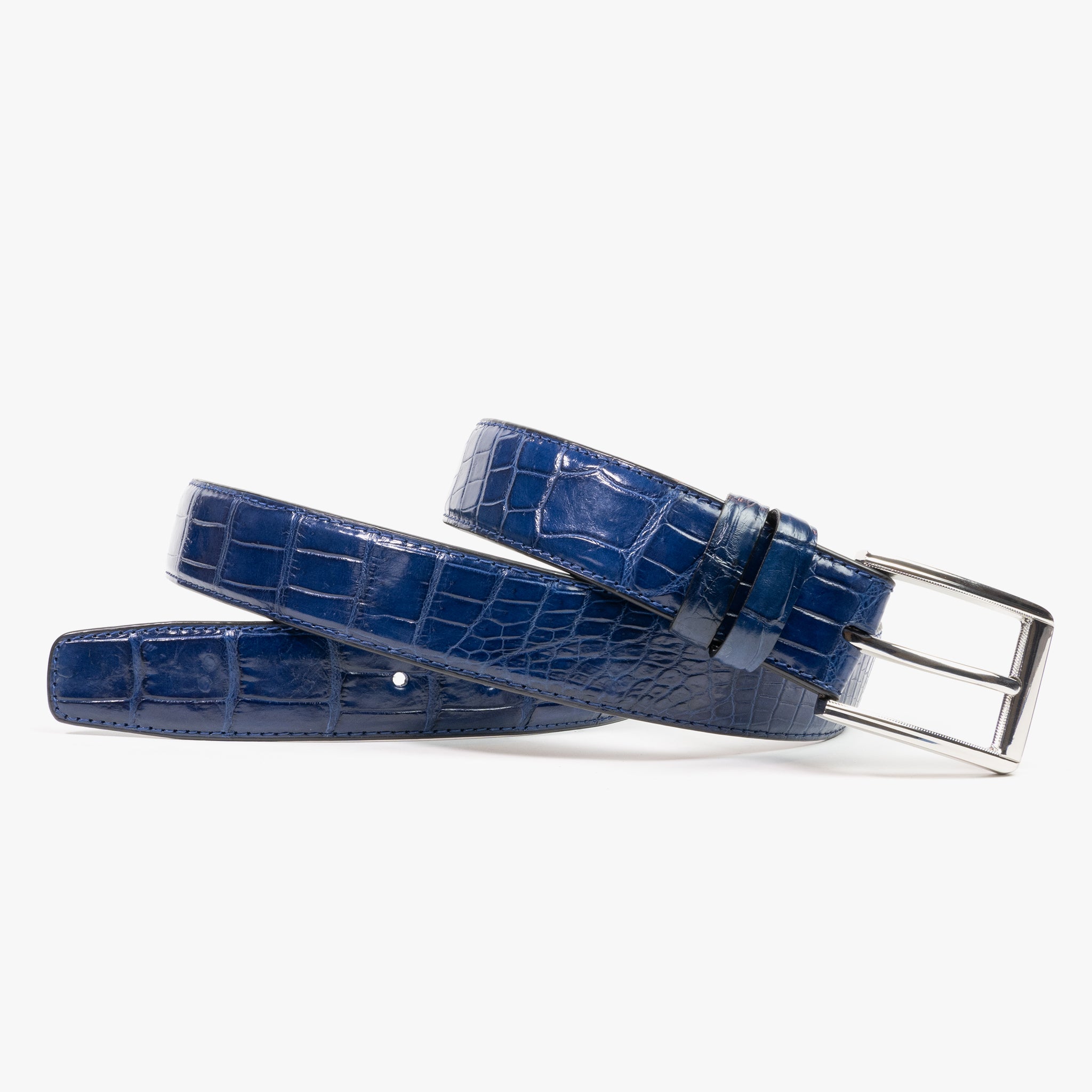 Buy Online Navy Blue Genuine Crocodile Belt Richard - Sherrill & Bros ...